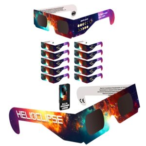 solar eclipse glasses aas approved 2024 - [12 pack] trusted for direct solar eclipse viewing - iso 12312-2 & ce certified