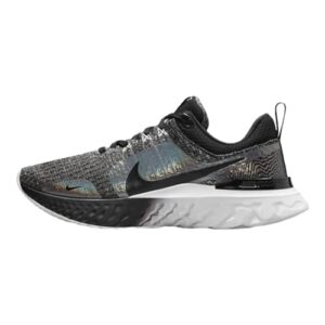 women's react infinity run fk 3 prm - size 8 us - black/white