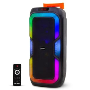 dolphin new sp-1060rbt: crisp & deep bass - dual 10" bluetooth portable speaker w/light show - rechargeable speaker | immersive sound, vibrant led lights, wireless connectivity