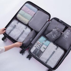 7 Pcs Travel Packing organizer and Packing Cubes for Suitcase with Essencial Travel Bags (PINK)