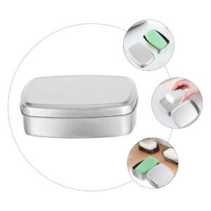 Alipis Box Aluminum Box Organizer Box with Lid Soap Holder with Lid Travel Soap Aluminum Cream Box Aluminium Soap Holder Bar Soap Container Metal Silver Square Box Mini Soaps