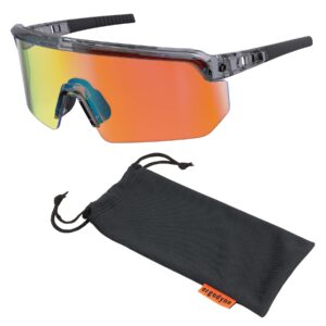 ergodyne skullerz aegir safety sunglasses, mirrored lens, ansi z87.1