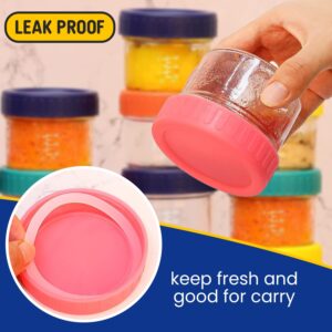 6 Pack Baby Food Storage Containers with Labels-4 Oz Baby Food Jars, Leak Proof, Puree Glass containers with lids Microwave & Dishwasher Safe Infants Kids & Growing Babies