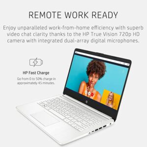 HP Latest Stream 14" HD Laptop, Intel Celeron Processor, 16GB Memory, 64GB eMMC Storage, Fast Charge, HDMI, Up to 11 Hours Long Battery Life, Office 365 1-Year, Win 11 S, Microfiber Bundle, White