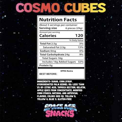 Freeze Dried Cosmo Cubes - Premium Freeze Dried Candy Shipped in a Box for Extra Protection - Space Age Snacks Freeze Dried Cosmo Cubes Freeze Dry Candy for All Ages Dry Freeze Candy (5 Ounce (Pack of 1), Original)