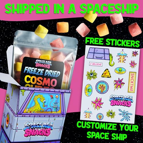 Freeze Dried Cosmo Cubes - Premium Freeze Dried Candy Shipped in a Box for Extra Protection - Space Age Snacks Freeze Dried Cosmo Cubes Freeze Dry Candy for All Ages Dry Freeze Candy (5 Ounce (Pack of 1), Original)