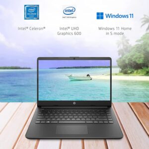 HP Latest Stream 14" HD Laptop, Intel Celeron Processor, 16GB Memory, 64GB eMMC Storage, Fast Charge, HDMI, Up to 11 Hours Long Battery Life, Office 365 1-Year, Win 11 S, Microfiber Bundle, Black