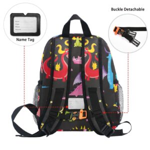 ZENWAWA Mini Backpack Cute Cartoon Dragons Cute Pattern School Bag For Kindergarten Kids with Name Tag 12/12.6 inch