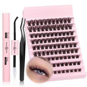 lash clusters 108pcs diy eyelash extenison kit wispy cluster lashes 8-16mm d curl individual lashes diy at home fluffy lash extension reusable individual eyelashes by jimire