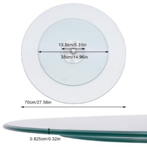 27.56" Glass Turntable Dining Table Round Tempered Glass Tabletop Rotating Tray Heavy Duty Turntable Dining Table Centerpiece Large Tabletop