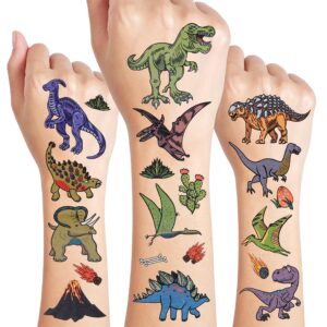 24 sheets dinosaur temporary tattoos, birthday decorations dinosaur party favors