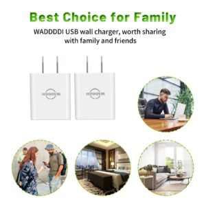 WADDDDI USB A Charger 1A/5V Single Port USB Wall Plug 5W Wall Plug Brick Portable Travel Power Adapter UL Listed 2 Pack (Black)