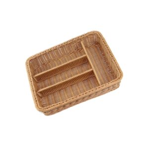 rattan cutlery basket wicker cutlery tray flatware organizer woven cutlery tray rattan silverware storage drawers spoon storage fork organizer kitchen storage tray tableware