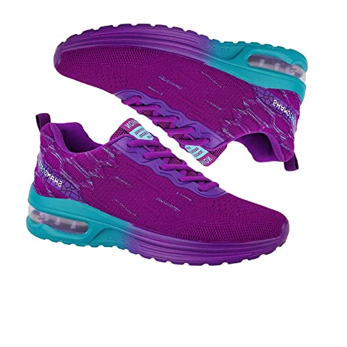 Fashion Loonyx - Women's Athletic Sport Shoes Comfort Casual Sneakers for Ladies, Purple Running Shoes with Arch Support Women, Perfect for Tennis and Everyday Wear