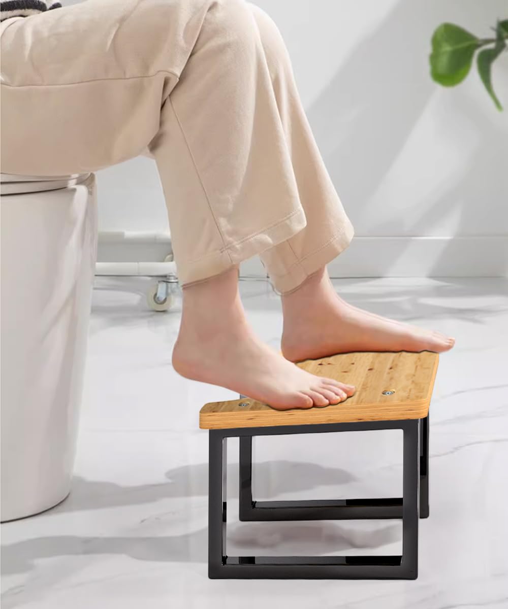 REGIS Bamboo Toilet Stool for Adults, 7" Poop Stool,