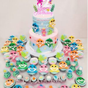 SELPONT Topper 2nd Birthday Girl, Shark Cake Topper 2,