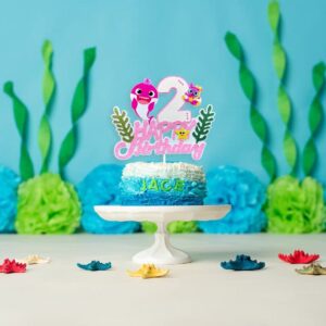 SELPONT Topper 2nd Birthday Girl, Shark Cake Topper 2,