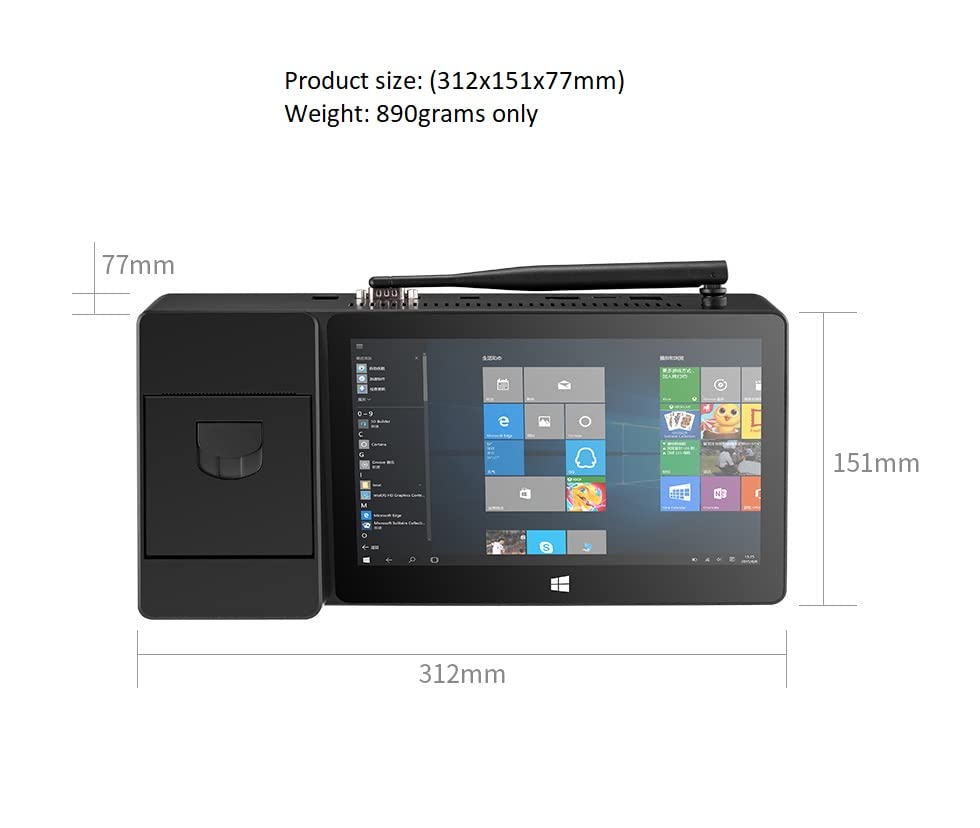 POS Thermal Printer, Tablet Computer, tablette, PIPO X3 Mini PC POS with Printer Intel Z8350 Quad Core Windows 10 Mini pc Box 1920x1200 HDMI (9inch (2+64G))