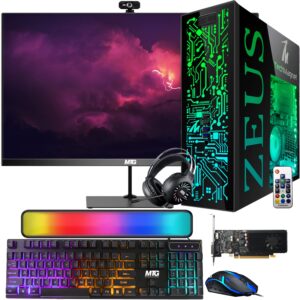 techmagnet gaming desktop pc, intel i5 4th gen, zeus pro 4, gt 1030, 8gb ram argb, 1tb ssd + 2tb hdd, 22 inch monitor, rgb front panel 385 patterns, rgb kit, win 10 pro (renewed)