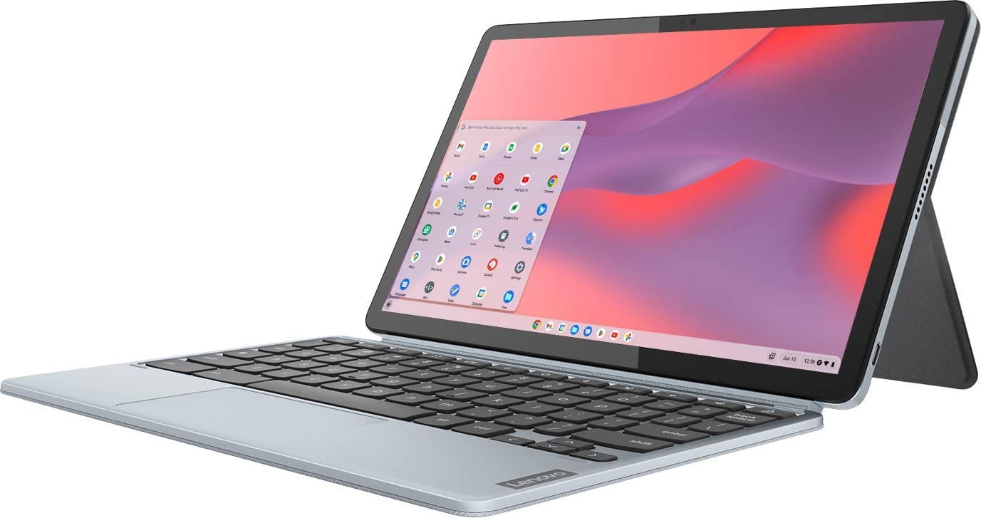 Lenovo - IdeaPad Duet 3 Chromebook - 11.0" (2000x1200) Touch 2-in-1 Tablet - Snapdragon 7cG2-4G RAM - 128G eMMC - with Keyboard - Misty Blue