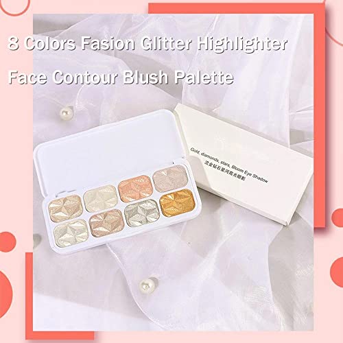 8 Colors Highlighter Makeup Palette for Face Highlighters & Luminizers iluminadores de maquillaje profesional Gold Cheek Diamond Shimmer Stick