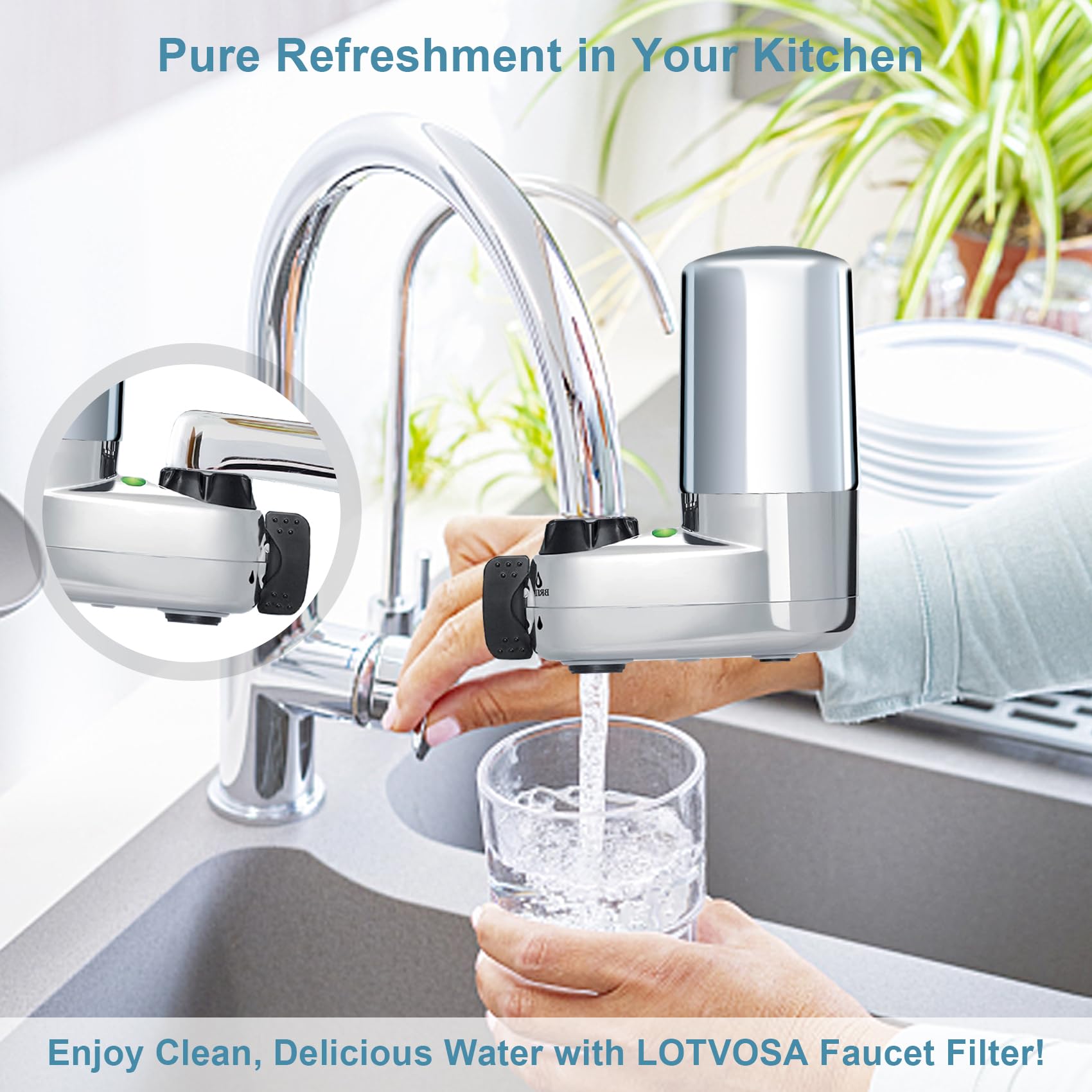 LOTVOSA Water Filter Replacement for Brita Faucet Filter - Compatible with Brita 36311 On Tap Faucet Filters System for Sink, FR-200, FF-100 - Pack of 3 - Fits All Brita Tap Water Filters, LTF-003S