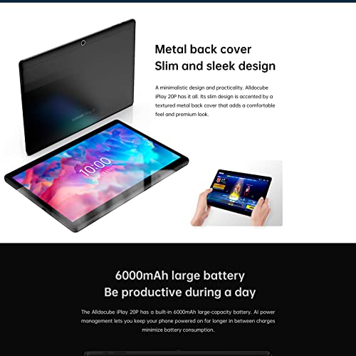 Zunate Tablet 10 Inch Tablet, 4G LTE Dual Card Dual Standby Gaming Tablet, 8 Core Processor Tablet Computer, 6GB RAM 128GB ROM, 2MP FF 5MP AF, 6000mAh Battery