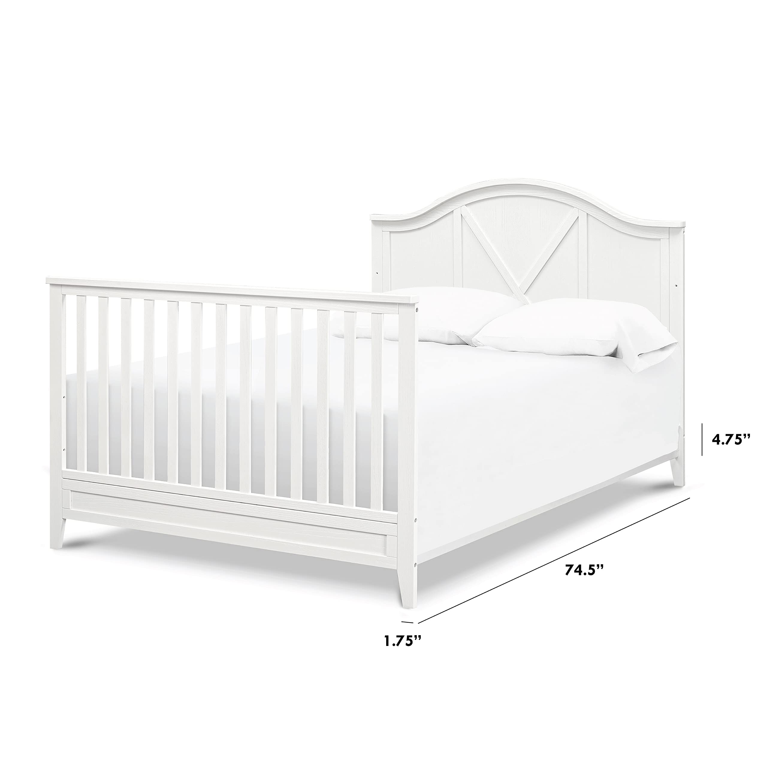 DaVinci Hidden Hardware Twin/Full Size Bed Conversion Kit (M5789) in Heirloom White