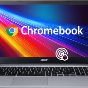 acer Chromebook 15.6 Inch FHD Touchscreen Laptop, Intel Celeron N4020, 4GB DDR4 RAM, 64GB eMMC, LED Backlit Touch Display, Chrome OS, Webcam, Silver, PCM