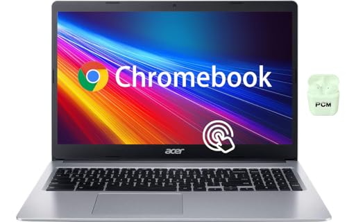 acer Chromebook 15.6 Inch FHD Touchscreen Laptop, Intel Celeron N4020, 4GB DDR4 RAM, 64GB eMMC, LED Backlit Touch Display, Chrome OS, Webcam, Silver, PCM