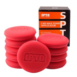 spta 10pcs foam wax applicator pads, 4inch hand wax pad(red), soft car detailing sponges,supreme shine pad, for car cleaning, for car detail cleaning, waxing pad