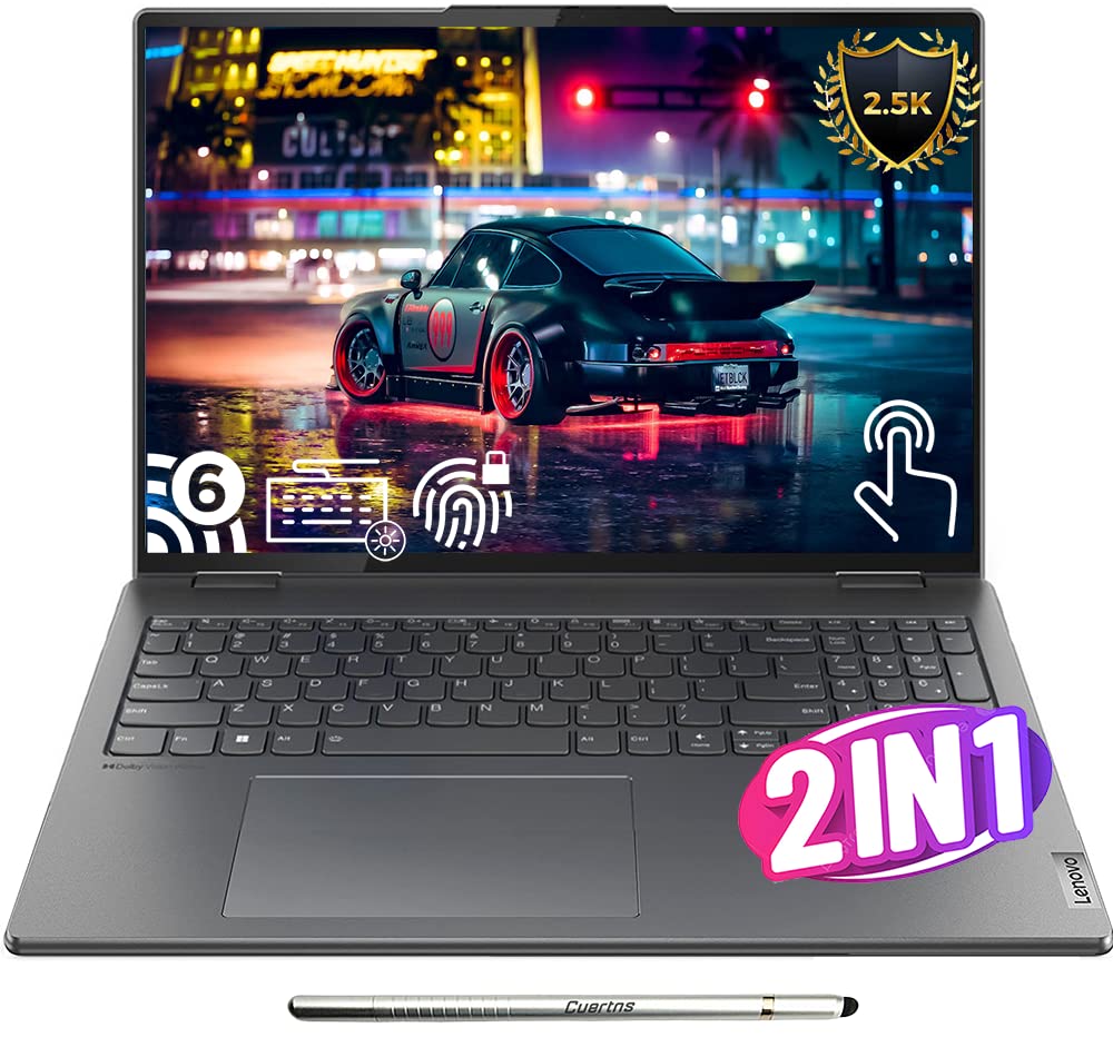 Lenovo Yoga 7i 2-in-1 Premium Laptop, 16" 2.5K Touchscreen, 12th Intel Evo Platform 12-Core i5-1240P, 8GB LPDDR5 RAM, 1TB SSD, Intel Iris Xe Graphics, Backlit KB, FP, Win11 Home