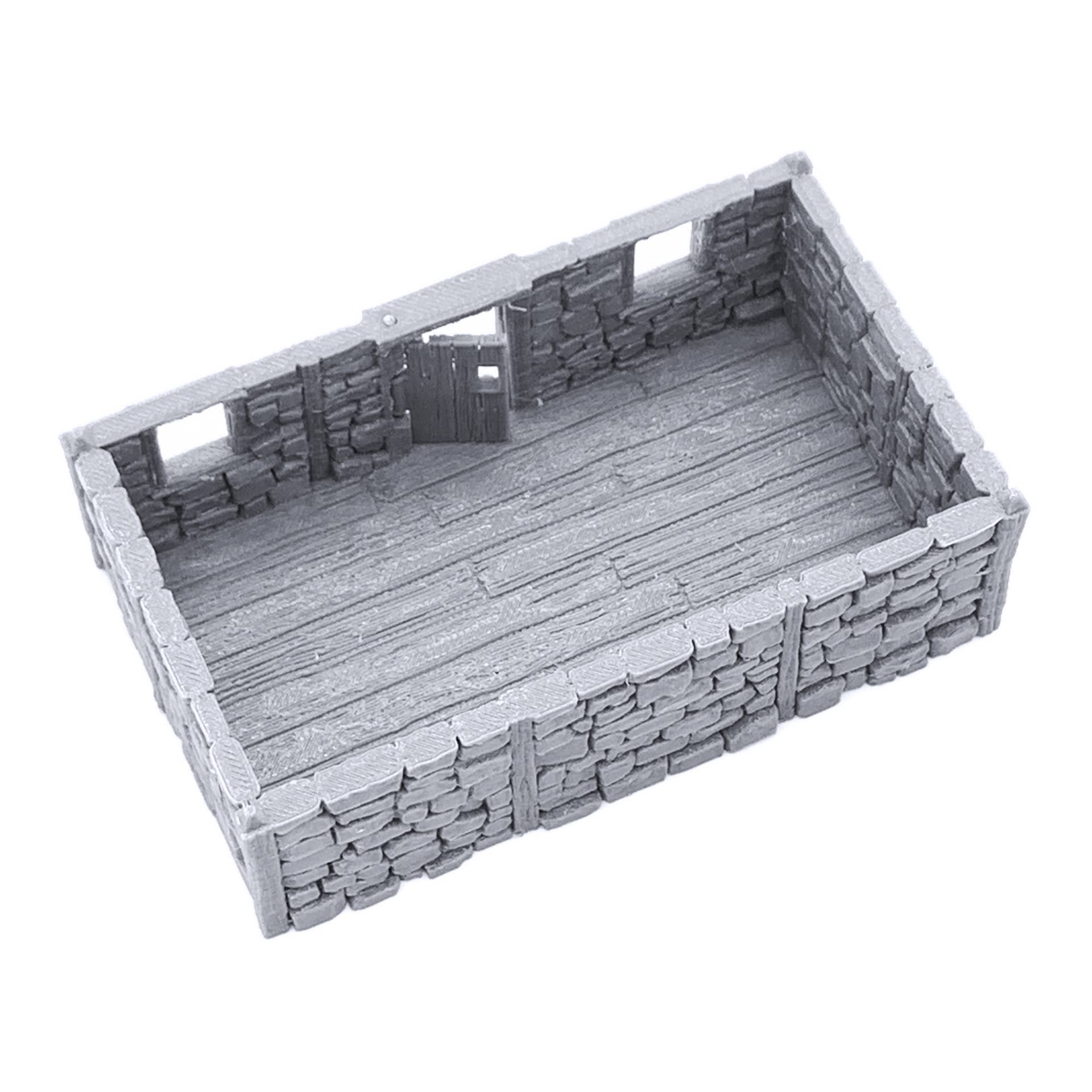 Norman Stone Barn by Printable Scenery, 3D Printed Tabletop RPG Scenery and Wargame Terrain 28mm Miniatures