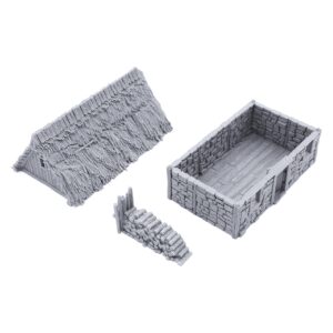 Norman Stone Barn by Printable Scenery, 3D Printed Tabletop RPG Scenery and Wargame Terrain 28mm Miniatures