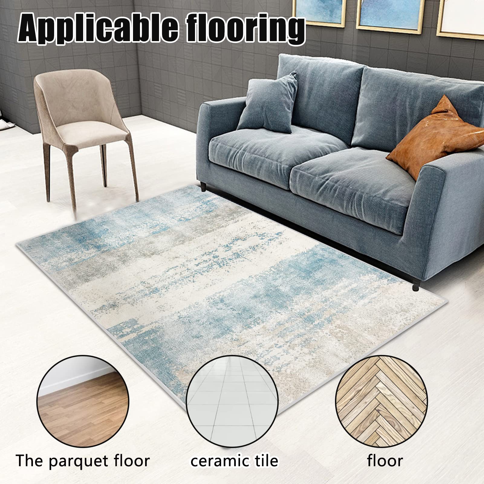 Hlimior 36"X48" Office Chair Mat for Hardwood Floor, Anti-Slip Desk Chair Mat, Chair Rugs Floor Protectors Mat, Computer Chair Mat for Rolling Chair, Chair Carpet Mat for Home Office