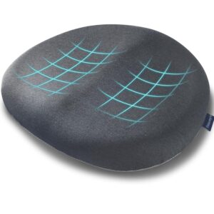 seat cushion for office chair car - memory foam chair pad sciatica & back coccyx tailbone pain relief - non-slip ergonmic butt pillow for computer desk, wheelchair, gaming school chair - grey