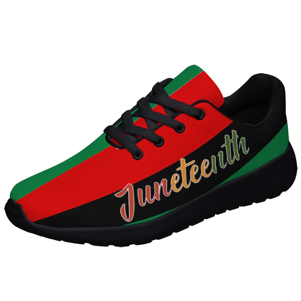 Juneteenth Shoes, Freeish Since 1865 African American Women Running Sneakers Unisex Casual Tennis Shoes Black Size 7