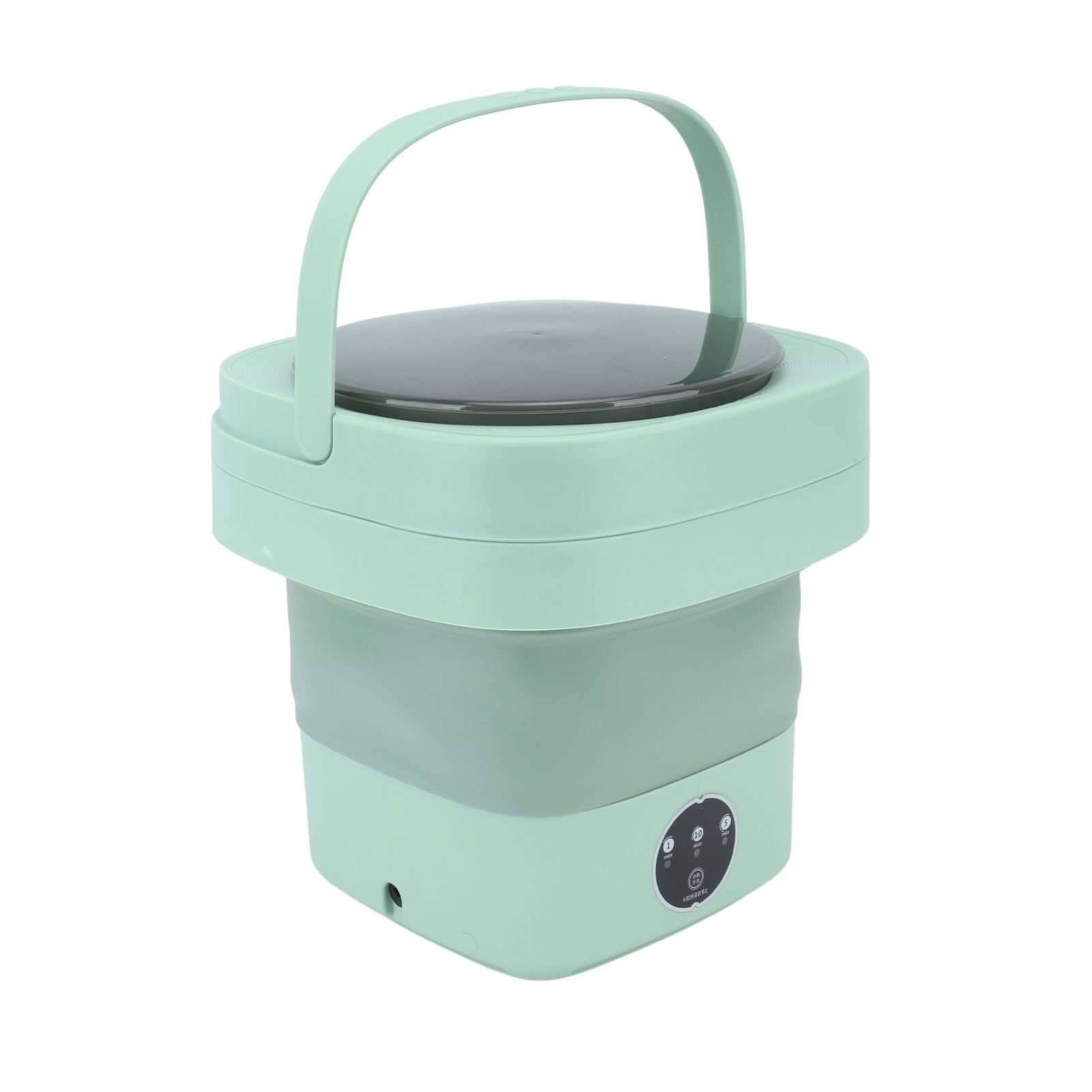 Foldable Washing Machine, 6.5L Capacity Laundry Washer with Gentle Drying, Efficient Washing Machine for Baby Clothes, Underwear or Small Items (Green)