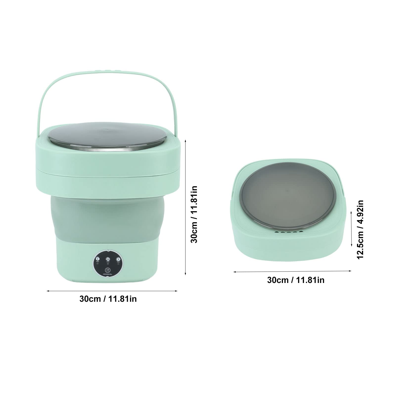 Foldable Washing Machine, 6.5L Capacity Laundry Washer with Gentle Drying, Efficient Washing Machine for Baby Clothes, Underwear or Small Items (Green)