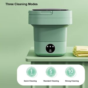 Foldable Washing Machine, 6.5L Capacity Laundry Washer with Gentle Drying, Efficient Washing Machine for Baby Clothes, Underwear or Small Items (Green)