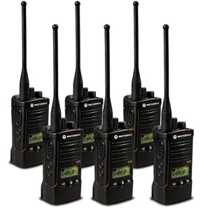 6 x motorola rdu4160d rdx business series two-way uhf radio with display (black) (rdu4160d)