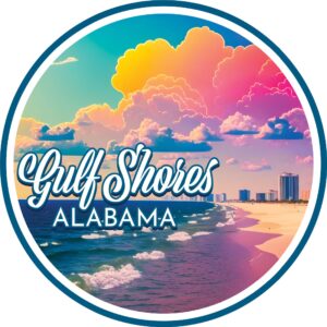 gulf shores alabama souvenir vinyl decal magnet a 2-inch