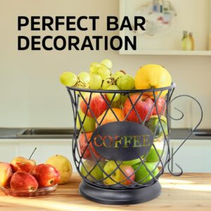 CHARLOTTE1909 - Coffee K Pod Holder Black Metal Organizer Coffee Cup Holders Sturdy Coffee Cup Basket K Cup Holder Coffee Bar Accessories Coffee Station