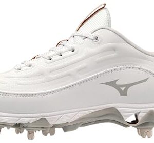 Mizuno Women's 9-Spike Swift 8 Low Metal Softball Cleat, White, 11