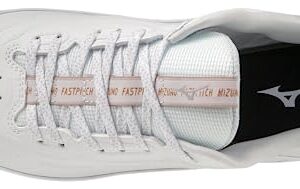 Mizuno Women's 9-Spike Swift 8 Low Metal Softball Cleat, White, 11