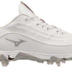 Mizuno Women's 9-Spike Swift 8 Low Metal Softball Cleat, White, 11