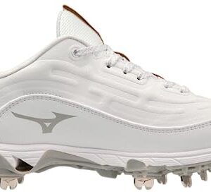 Mizuno Women's 9-Spike Swift 8 Low Metal Softball Cleat, White, 11