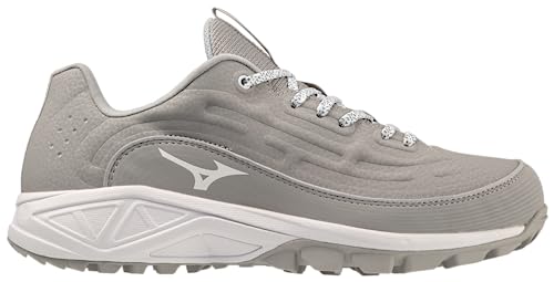 Mizuno Women's Ambition 3 FP Low AS Softball Cleat, Grey-White, 5.5