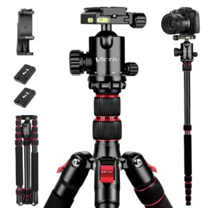 tripod for camera, 80“ heavy duty camera stand tripod, professional ball head tripod stand with twist locks, aluminum tripod stand for dslr camera spotting scope, video camera tripods & monopods