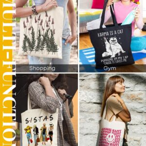 AUSVKAI Canvas Tote Bag Aesthetic Cute For Women Y2K Book College Grocery Bag Cotton Cloth Beach Totes Gift For-I'm with Banned Book